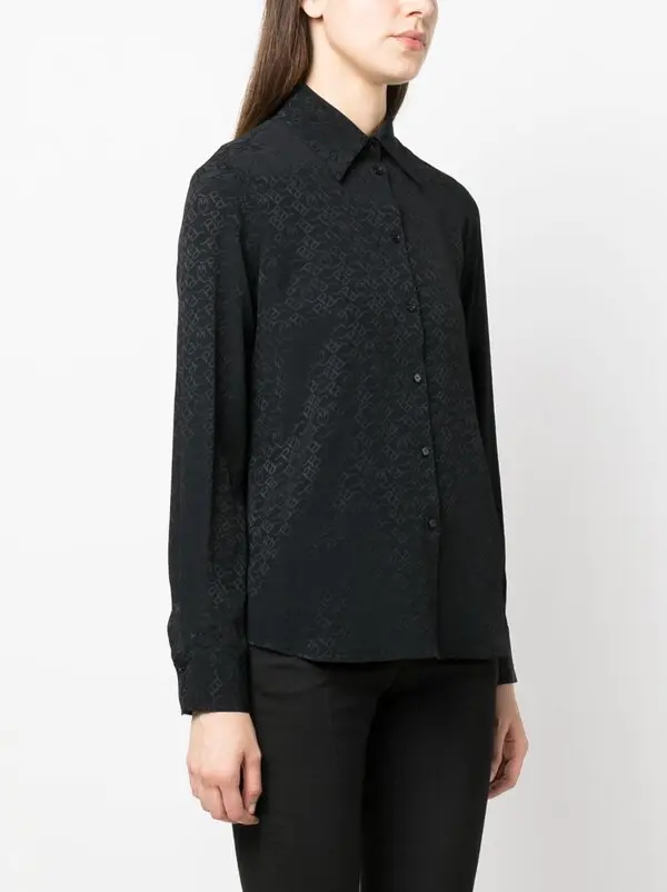 Pinko Logo-jacquard Shirt - Black