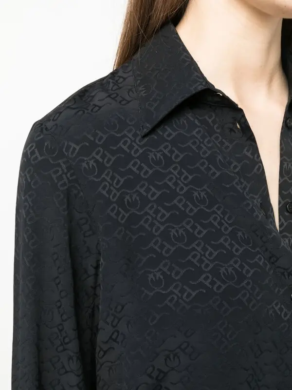 Pinko Logo-jacquard Shirt - Black