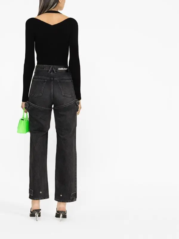 AMBUSH Detailed Straight-leg Jeans - Black