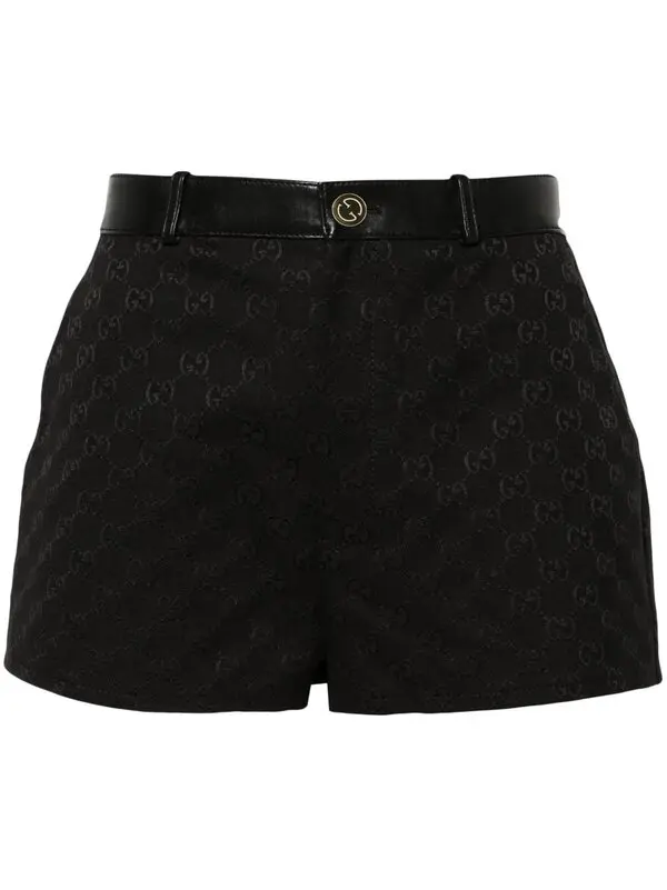 Gucci Gg Canvas Leather-trim Shorts