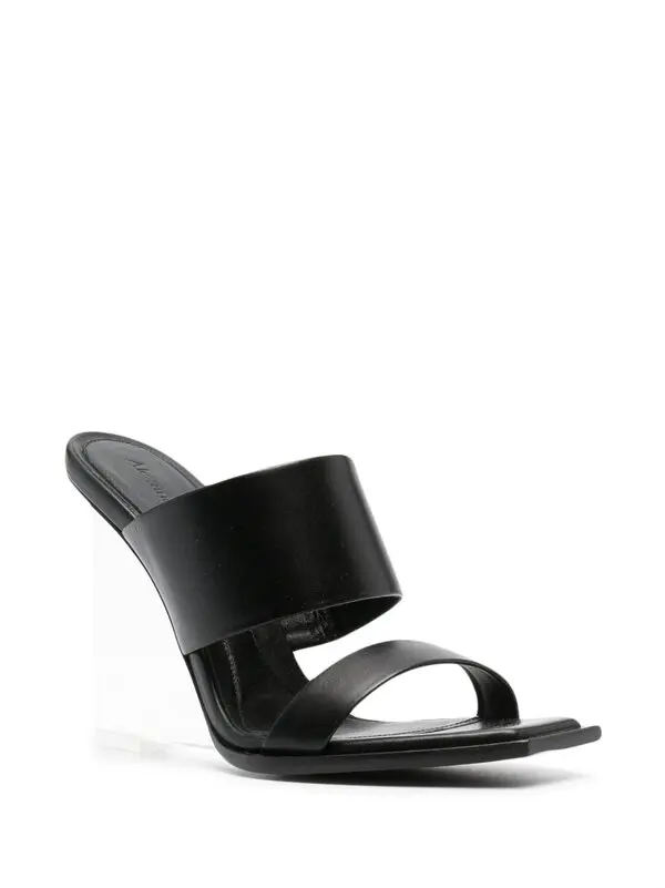 Alexander McQueen Shard 115mm Wedge Sandals - Black