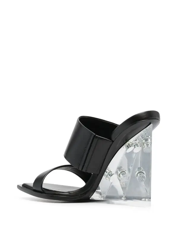 Alexander McQueen Shard 115mm Wedge Sandals - Black