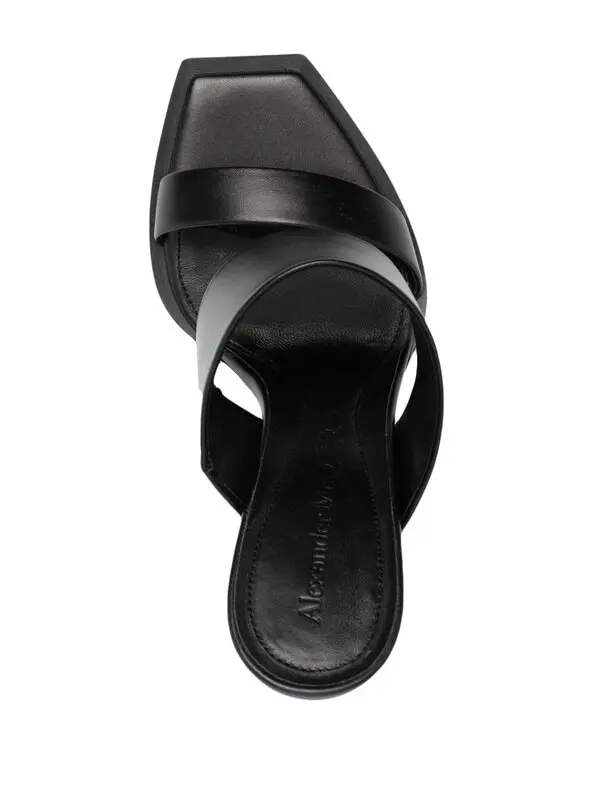 Alexander McQueen Shard 115mm Wedge Sandals - Black