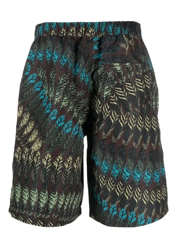 COUNTY OF MILAN Marcelo Burlon Feather-print Swim Shorts