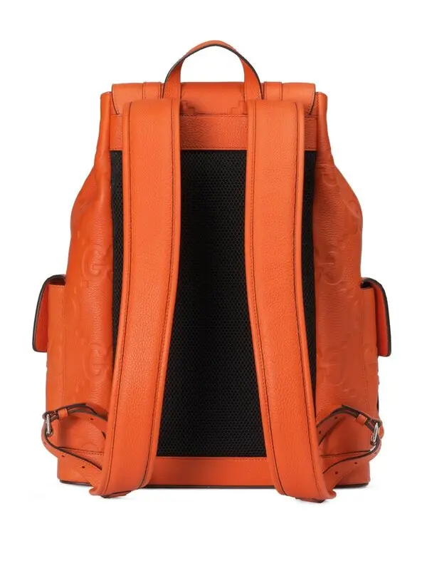 Gucci Gg Jumbo Leather Backpack - Orange | Editorialist