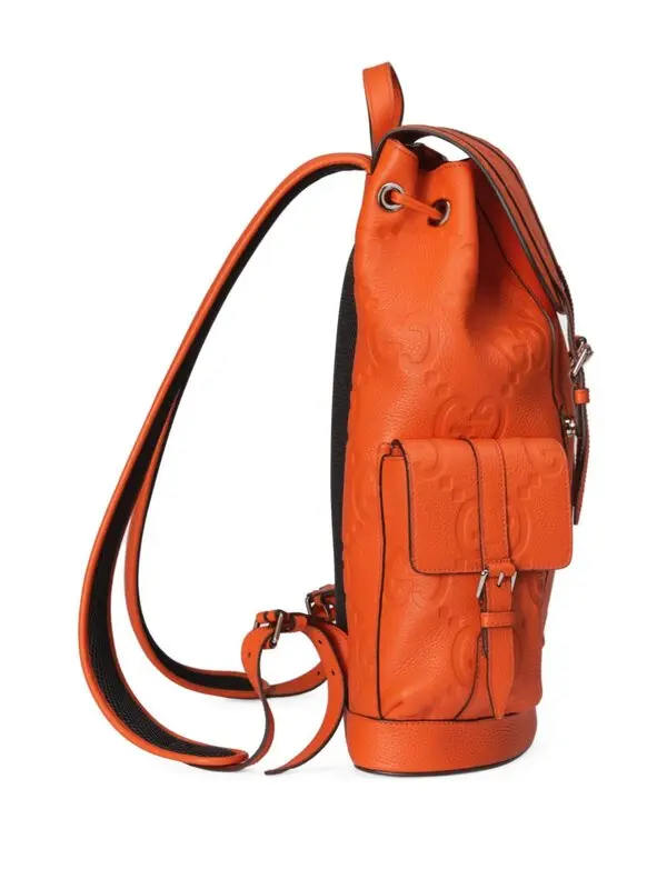 Gucci Gg Jumbo Leather Backpack - Orange | Editorialist