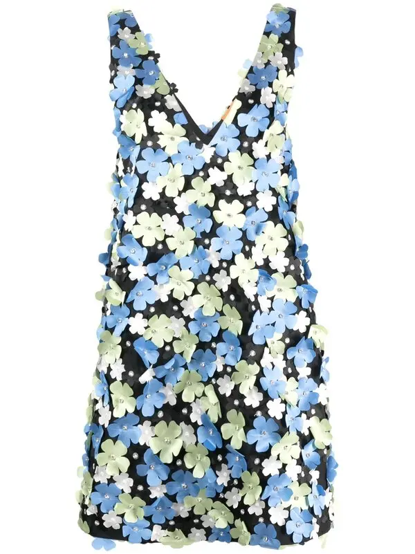 Stine Goya Elena Floral-appliqué Minidress