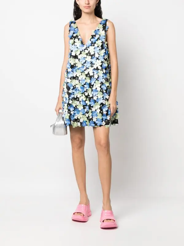 Stine Goya Elena Floral-appliqué Minidress
