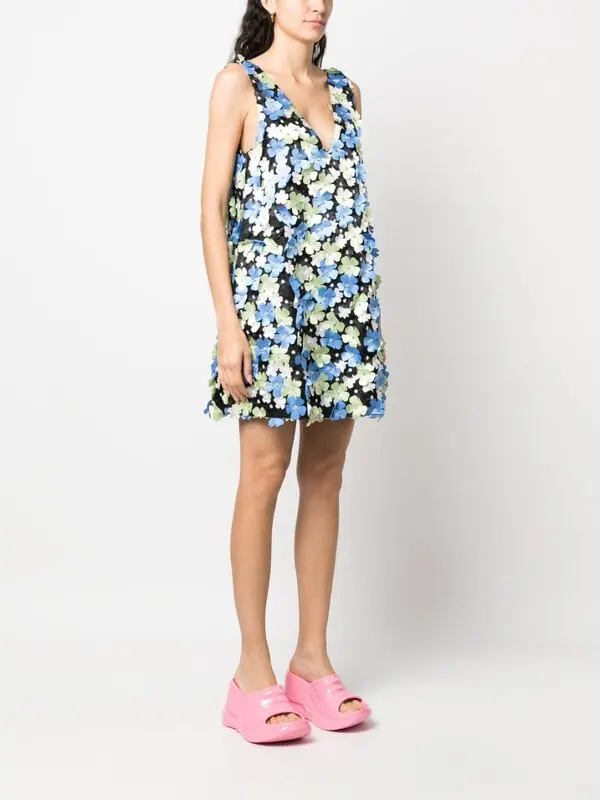 Stine Goya Elena Floral-appliqué Minidress