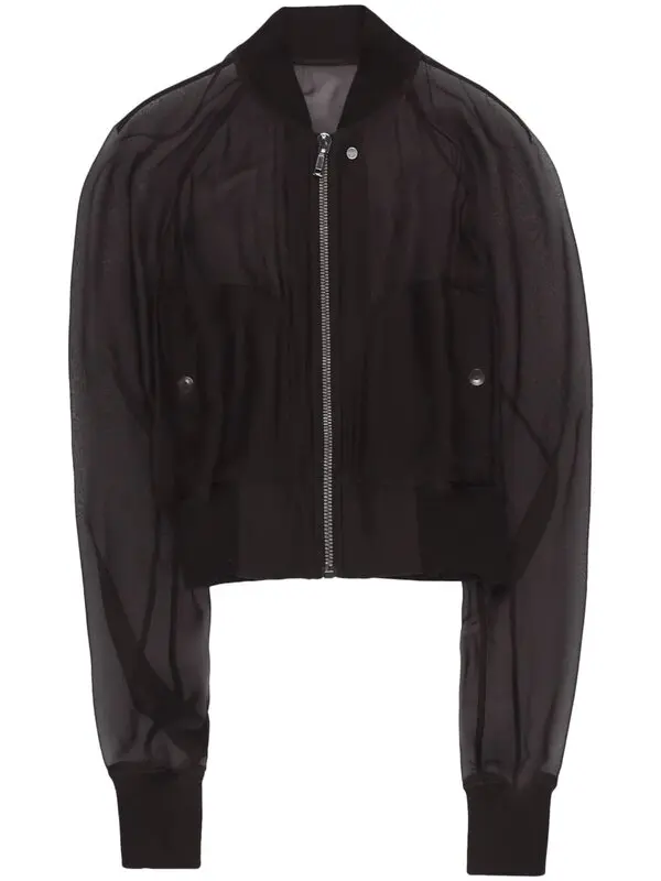 Rick Owens Cropped Silk Bomber Jacket