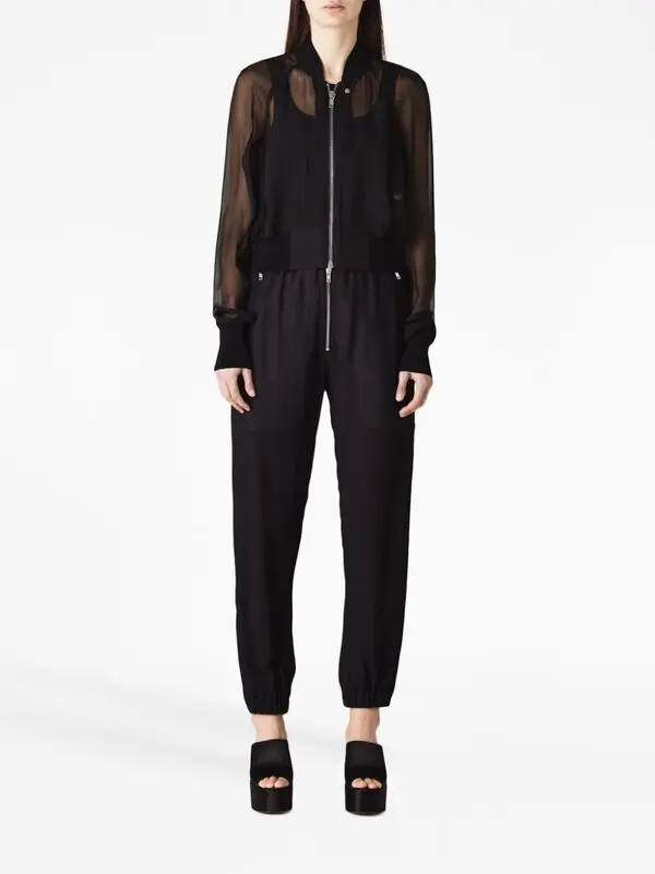 Rick Owens Cropped Silk Bomber Jacket