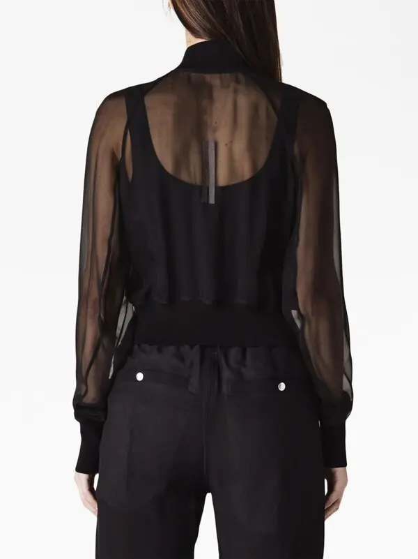 Rick Owens Cropped Silk Bomber Jacket