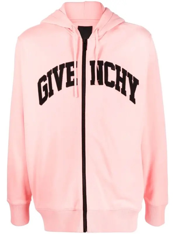 Givenchy Logo-embroidered Cotton Hoodie - Pink