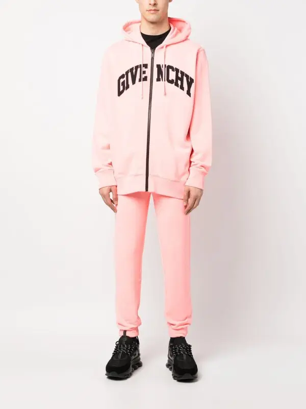 Givenchy Logo-embroidered Cotton Hoodie - Pink