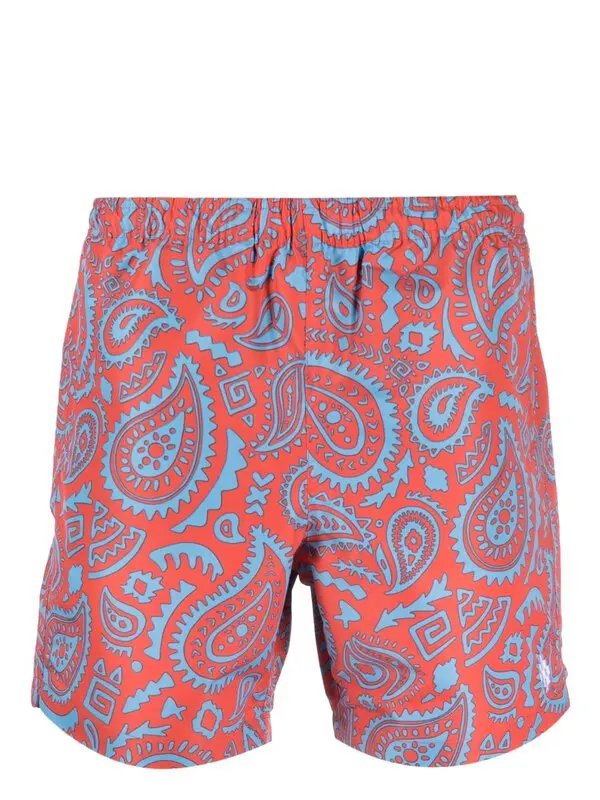 COUNTY OF MILAN Paisley-print Swim Shorts - Red