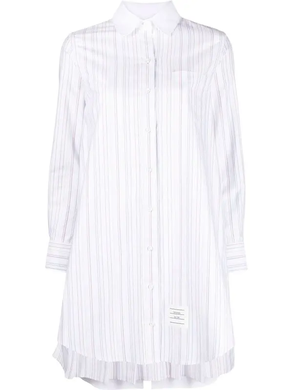 Thom Browne Striped Shirtdress - White