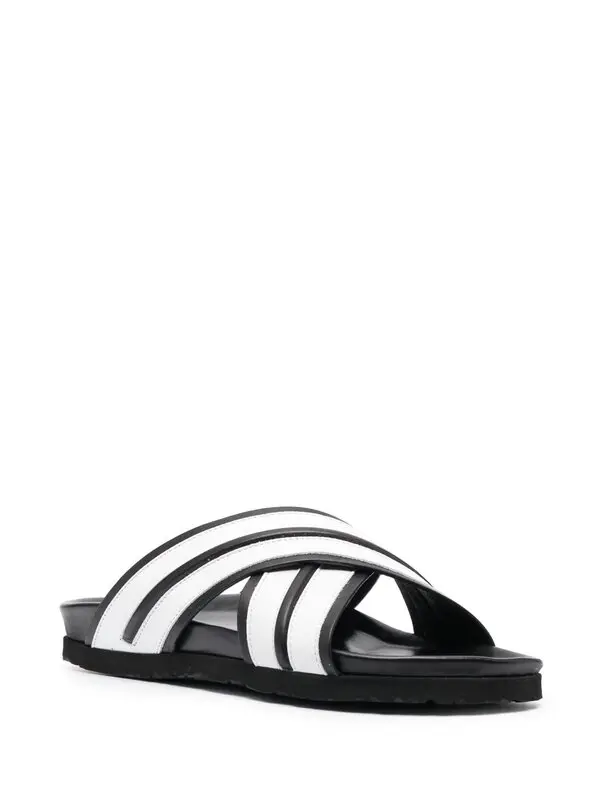 Palm Angels Striped Criss-cross Slides