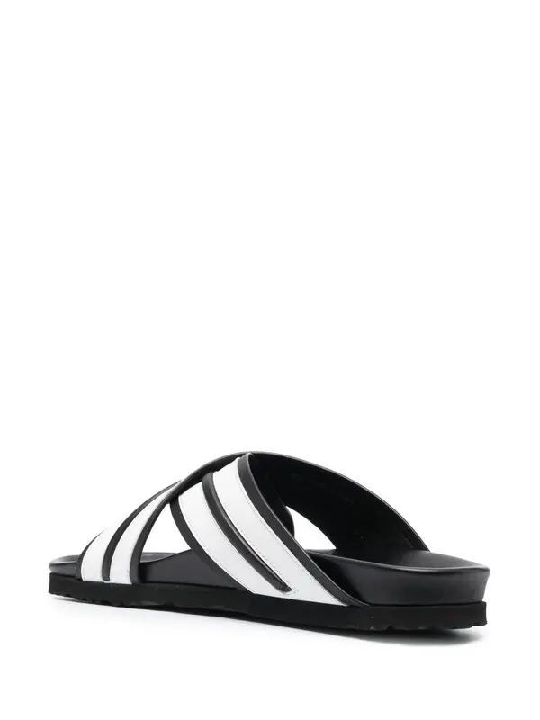 Palm Angels Striped Criss-cross Slides