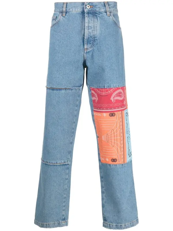 COUNTY OF MILAN Marcelo Burlon Patchwork Straight-leg Jeans