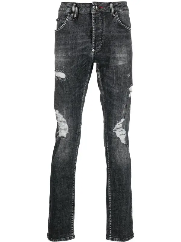 Philipp Plein Straight-leg Ripped Jeans