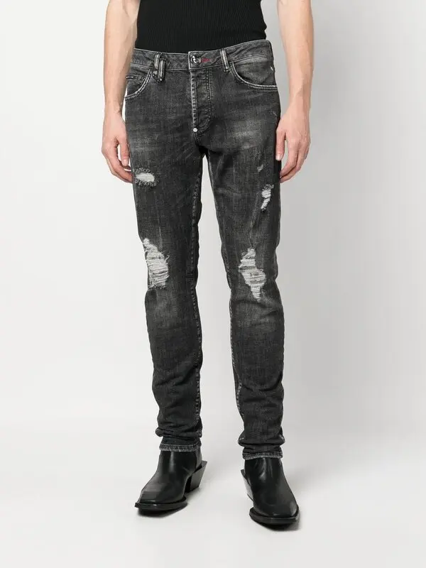 Philipp Plein Straight-leg Ripped Jeans