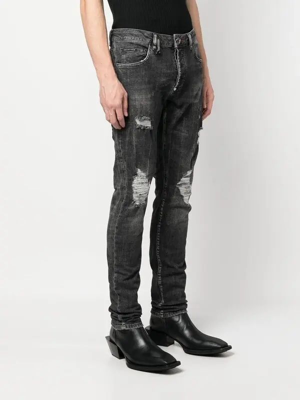 Philipp Plein Straight-leg Ripped Jeans