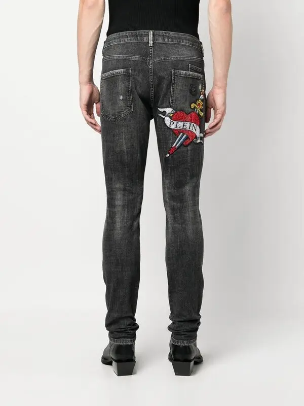Philipp Plein Straight-leg Ripped Jeans