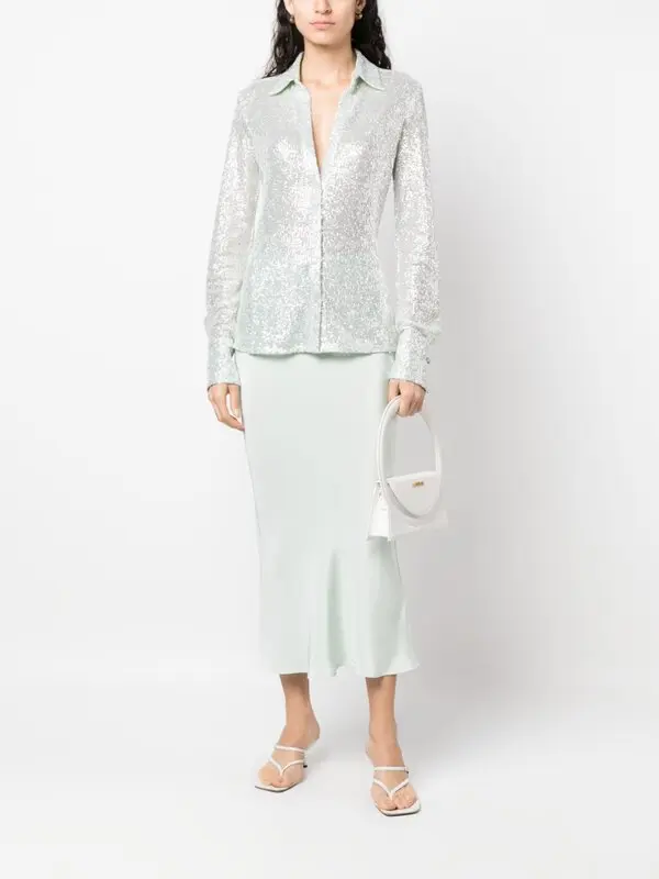 GENNY Metallic-effect Long-sleeve Shirt