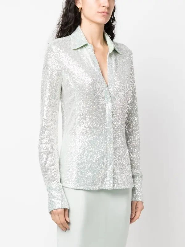 GENNY Metallic-effect Long-sleeve Shirt