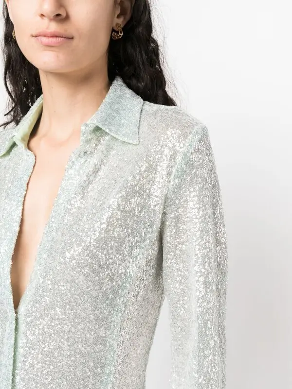 GENNY Metallic-effect Long-sleeve Shirt