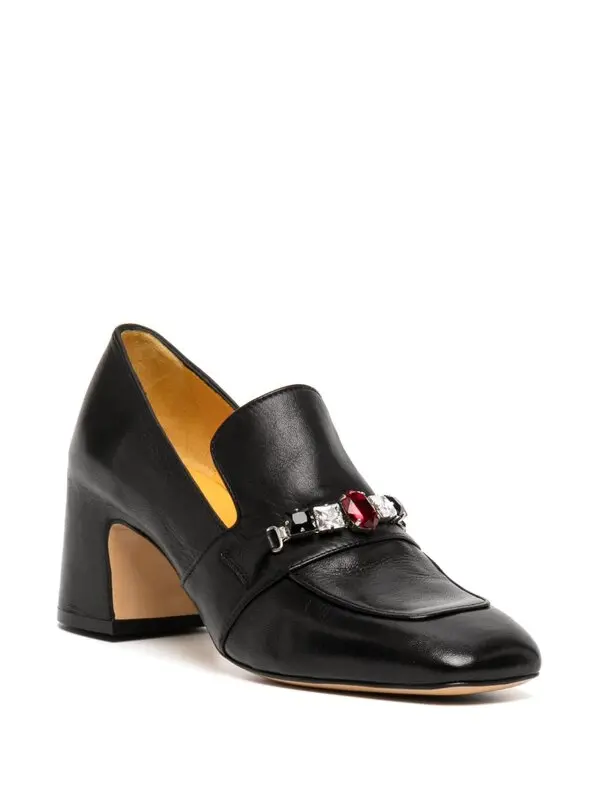 MADISON MAISON 55mm Crystal-embellished Loafers - Black