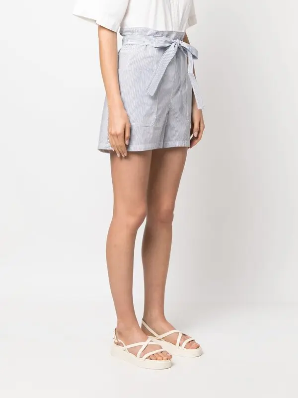 Philosophy Di Lorenzo Serafini Striped High-waisted Shorts - Blue