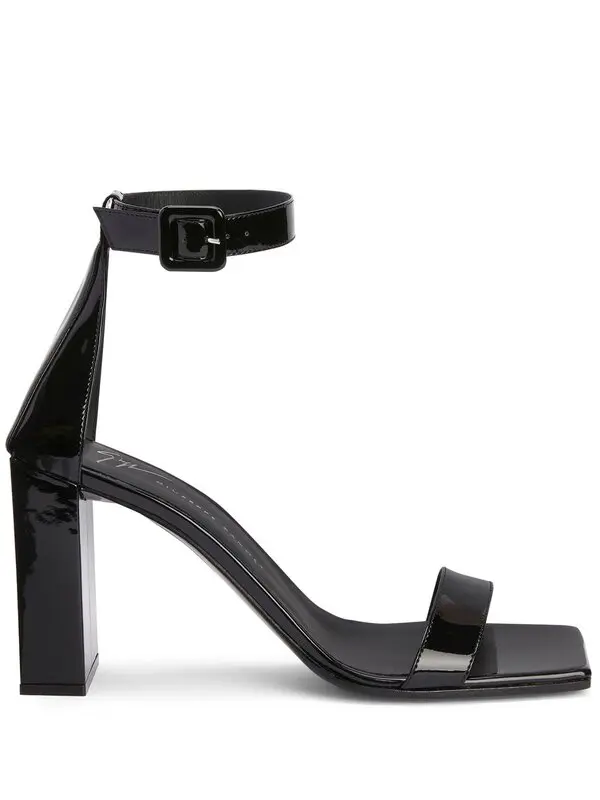 GIUSEPPE ZANOTTI Shangay Buckled 85mm Leather Sandals - Black