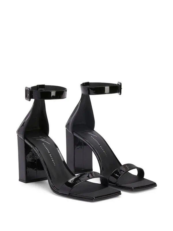 GIUSEPPE ZANOTTI Shangay Buckled 85mm Leather Sandals - Black