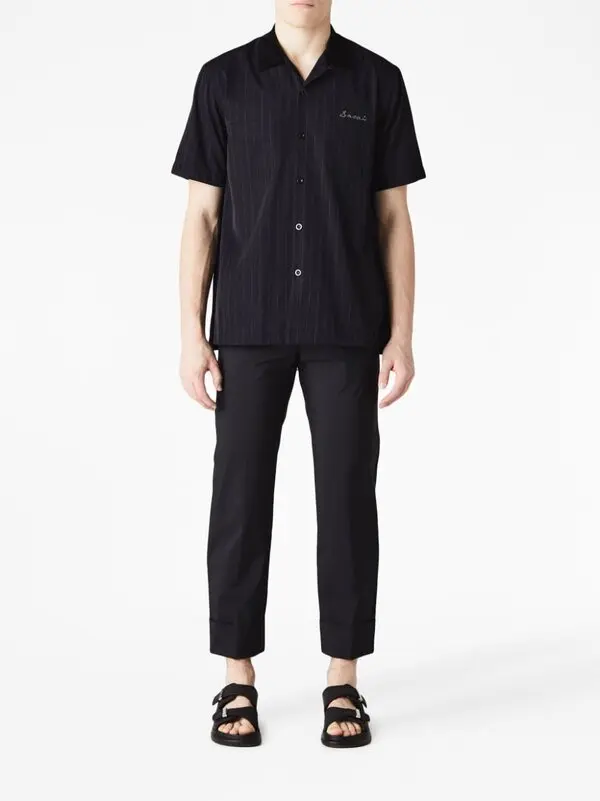 Sacai Cropped Belted Turn-up Trousers