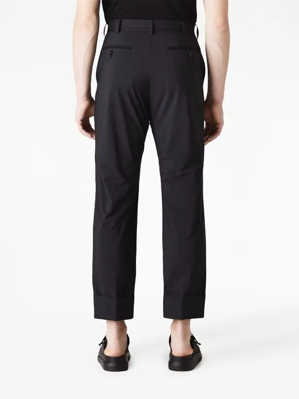 Sacai Cropped Belted Turn-up Trousers