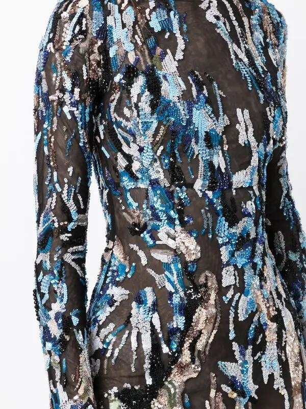 SAIID KOBEISY Bead Embellishment Tulle Dress