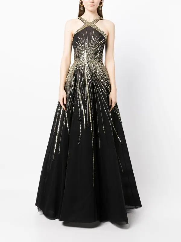 SAIID KOBEISY Sequin-embellished Gown