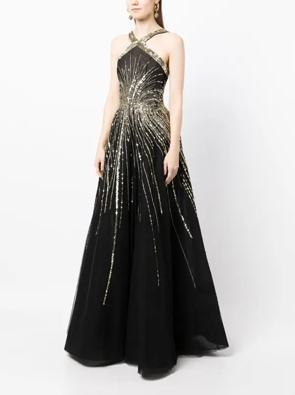 SAIID KOBEISY Sequin-embellished Gown