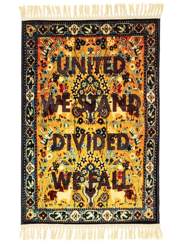 SELETTI Burnt United Mix-print Carpet - Yellow
