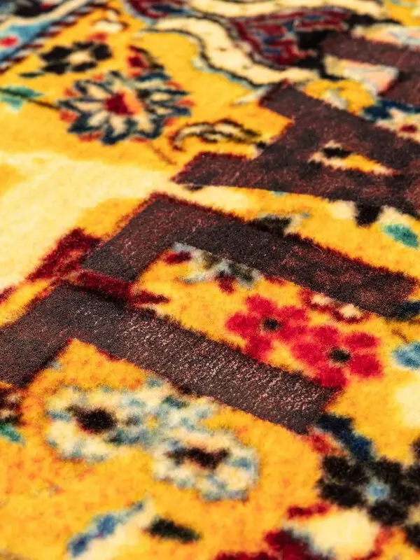 SELETTI Burnt United Mix-print Carpet - Yellow