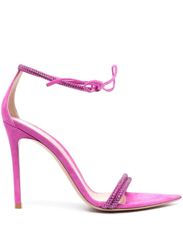 GIANVITO ROSSI Montecarlo 115mm Crystal-embellished Sandals - Pink