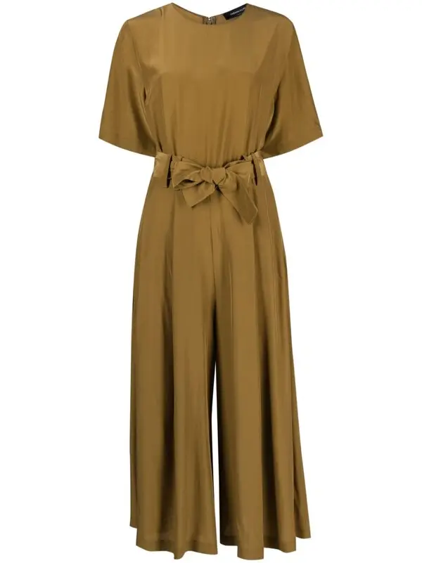 Fabiana Filippi Cropped Belted Jumpsuit - Neutrals