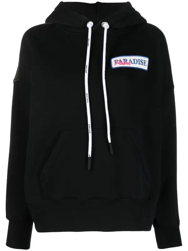 Palm Angels Graphic-print Hoodie - Black