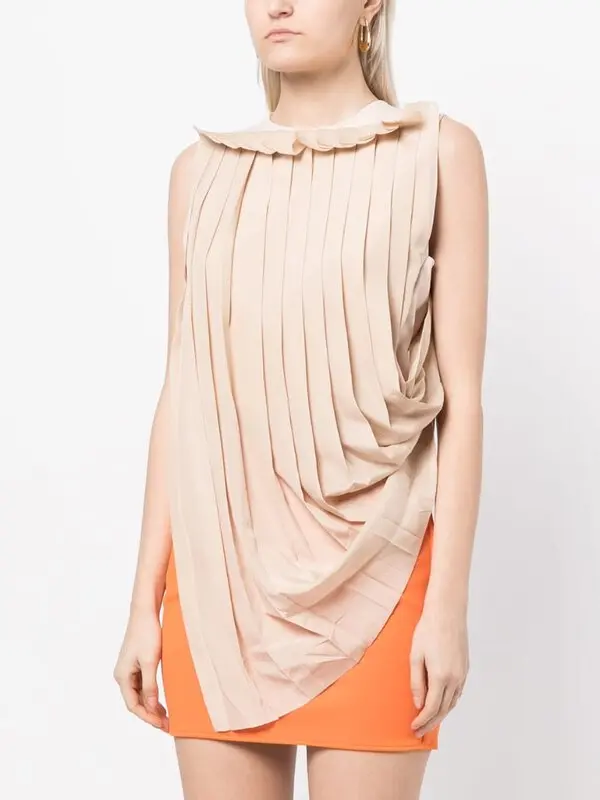 Maticevski Asymmetric Pleated Top