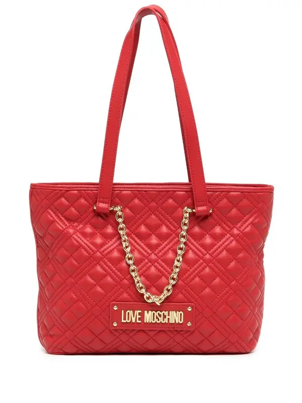 Moschino Chain-link Faux-leather Tote - Red