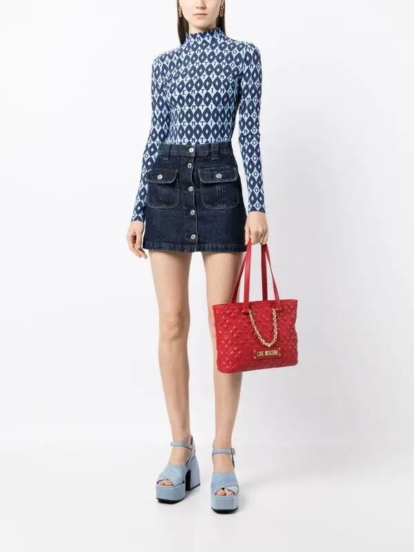 Moschino Chain-link Faux-leather Tote
