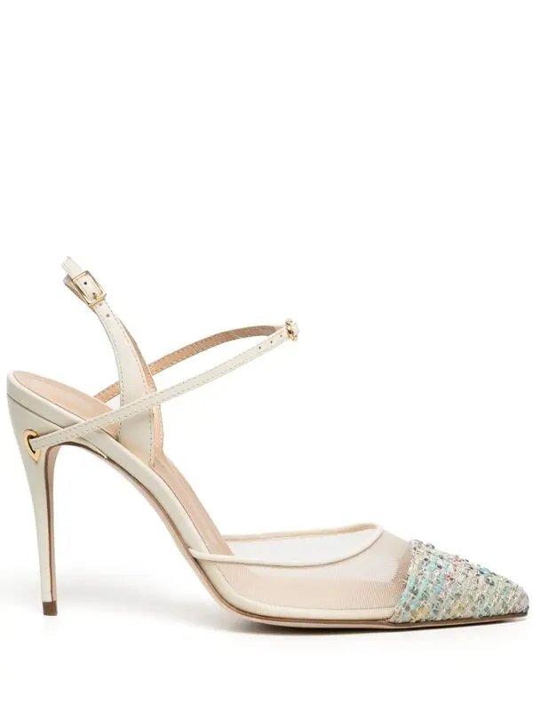 Jennifer Chamandi Vittorio 105mm Tweed Pumps