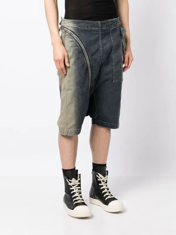 Rick Owens Aircut Washed Denim Shorts In Blue - 50% Off | Editorialist