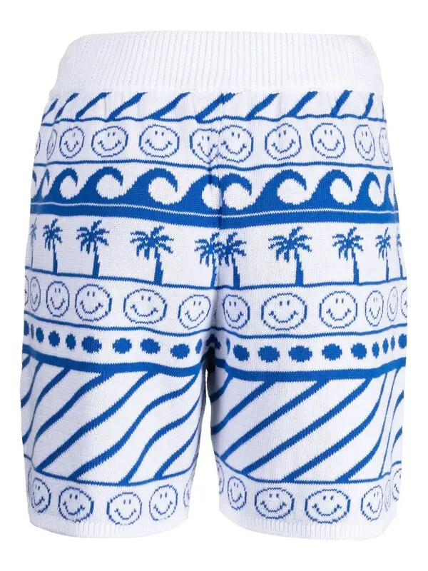 Joshua Sanders Wave-print Drawstring Shorts